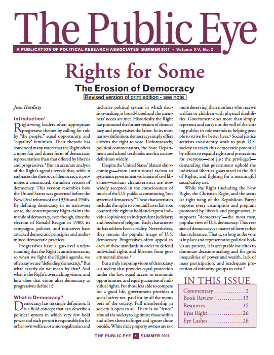 The Public Eye, Summer 2001 | Political Research Associates