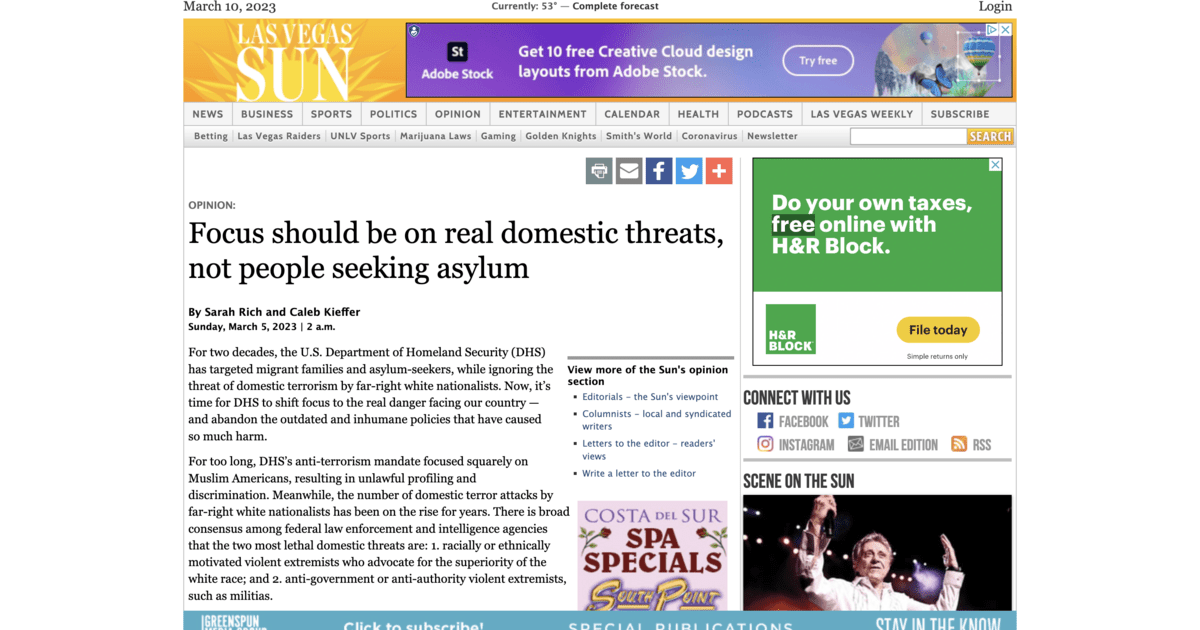 Focus should be on real domestic threats, not people seeking asylum ...