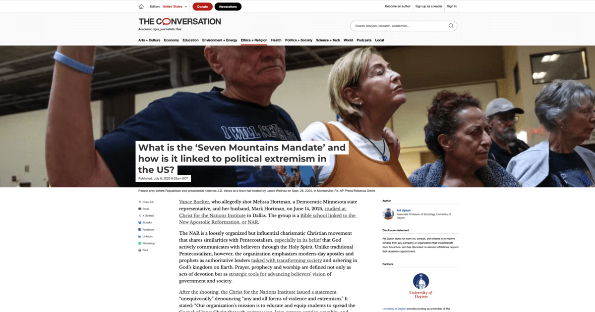 What is the ‘Seven Mountains Mandate’ and how is it linked to political ...